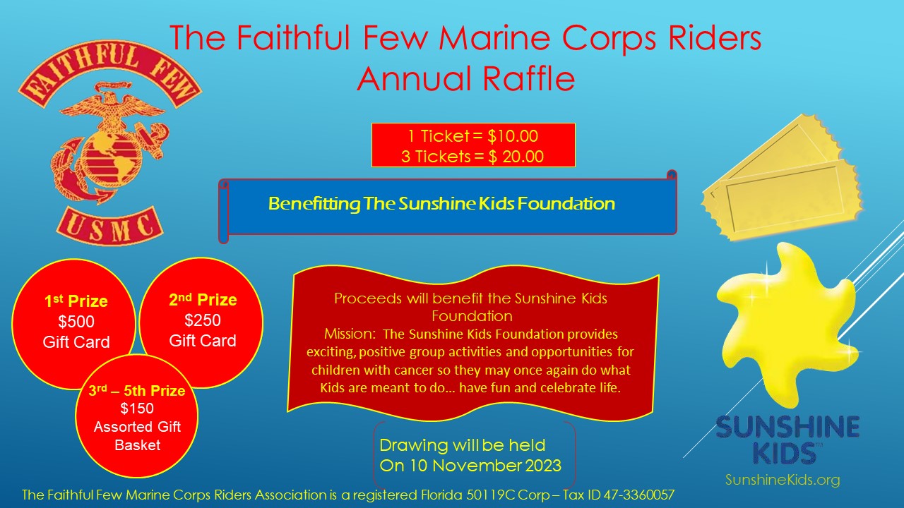 Annual Raffle – Faithful Few Marine Corps
